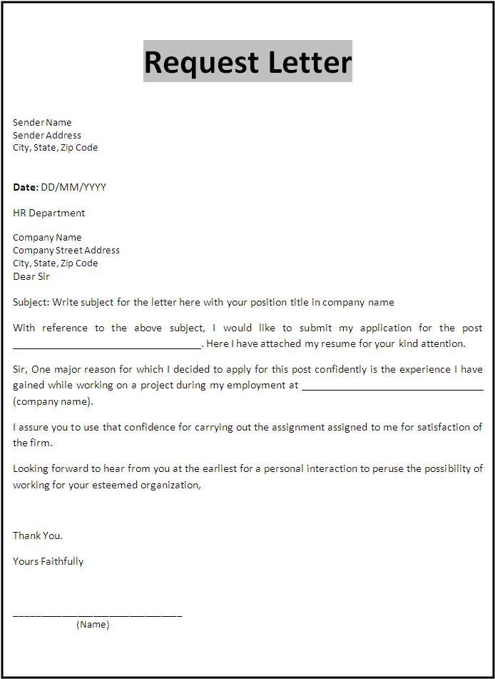 Request Letter Template Free Printable Word Templates Request Letter Template Free Printable Word Templates
