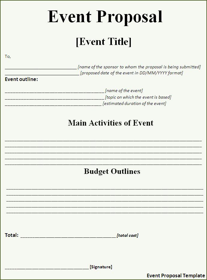 Event Proposal Template Free Printable Word Templates 