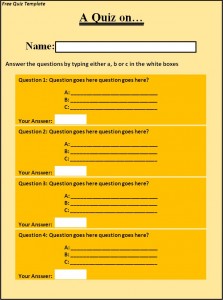 Free Quiz Template | Free Word Templates