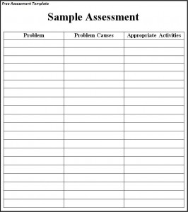 Free Assessment Template | Free Word Templates