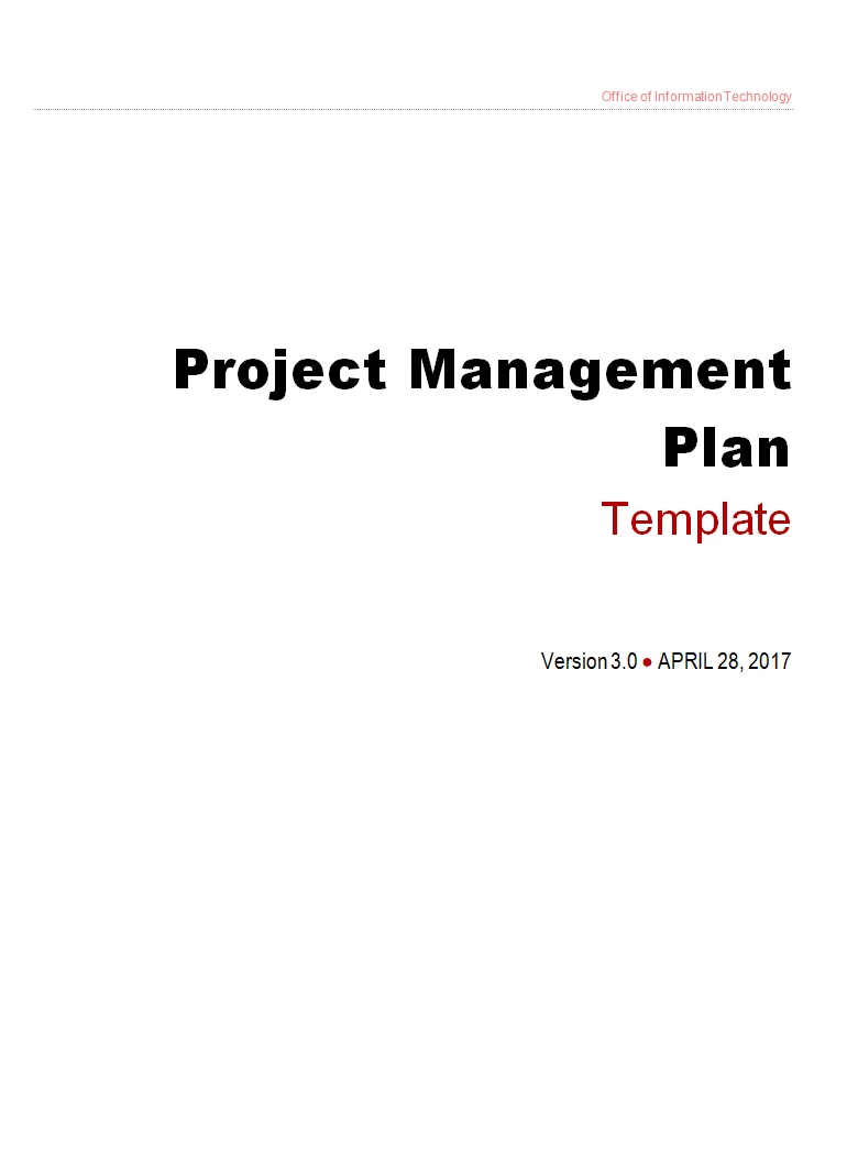 Project Management Plan Template | Free Word Templates
